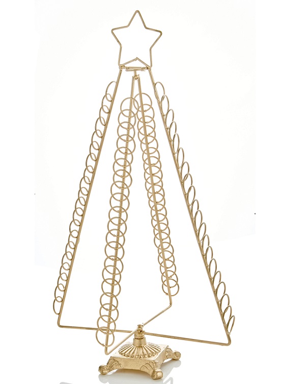 50cm Gold Metal Christmas Tree Design Xmas Card Holder (80 Cards ...